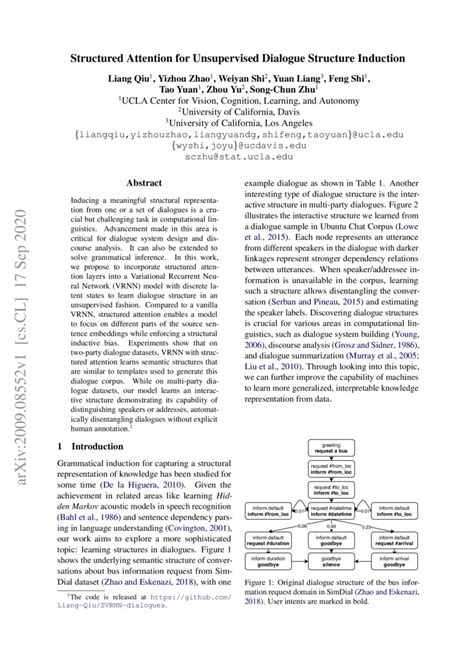 Structured Attention For Unsupervised Dialogue Structure Induction Deepai