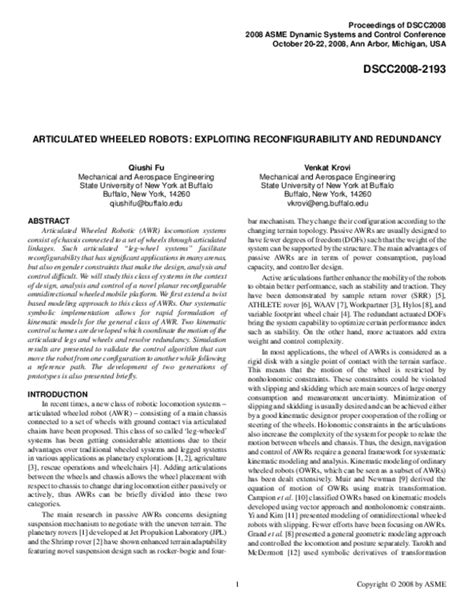 Pdf Articulated Wheeled Robots Exploiting Reconfigurability And Redundancy