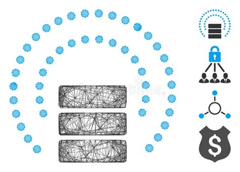 Linear Database Sphere Shield Vector Mesh Stock Illustration Illustration Of Modeling