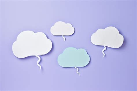 Paper Speech Bubbles On Purple Background High Resolution Missing
