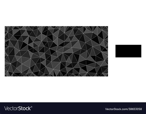 Rectangle Polygonal Lowpoly Flat Icon Royalty Free Vector