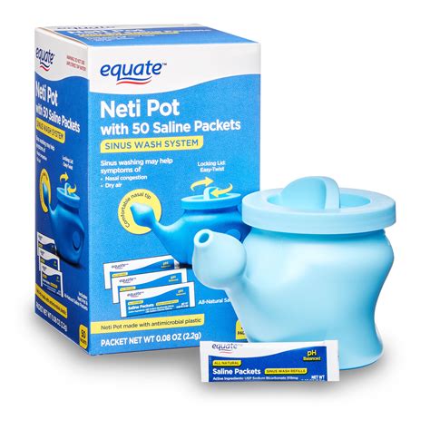 Equate Neti Pot With 50 Saline Packets Sinus Wash System