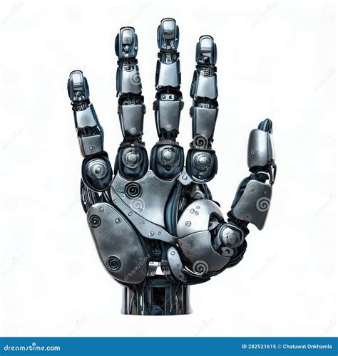 Una Mano Robot Aislada En Ai Generador De Fondo Blanco Stock De