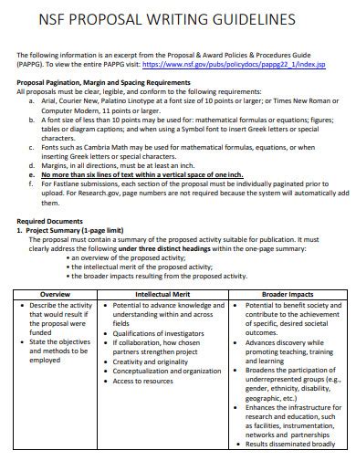 Free 10 Nsf Proposal Samples In Pdf