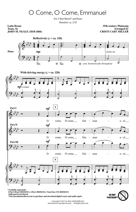 O Come O Come Emmanuel Choir Sheet Music