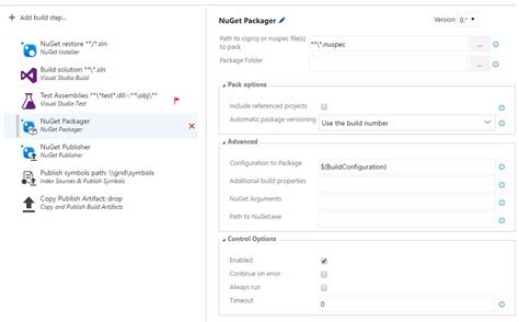 Azure Devops Configuring Nuget Pack For Prerelease On VSTS Stack
