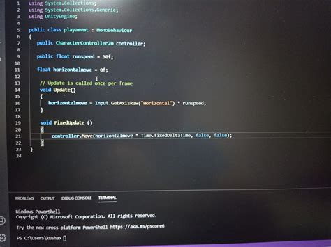I Followed 2d Movement In Unity Tutorial Correctly Still I Am