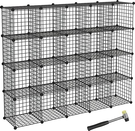 Guaipou Wire Cube Storage Organizer 12 Cube Metal Grids Storage Shelf Closet Cabinet Diy