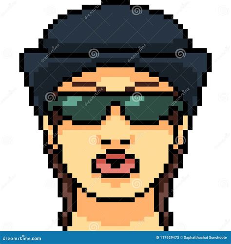Cara Da Mulher Da Arte Do Pixel Do Vetor Ilustração Do Vetor