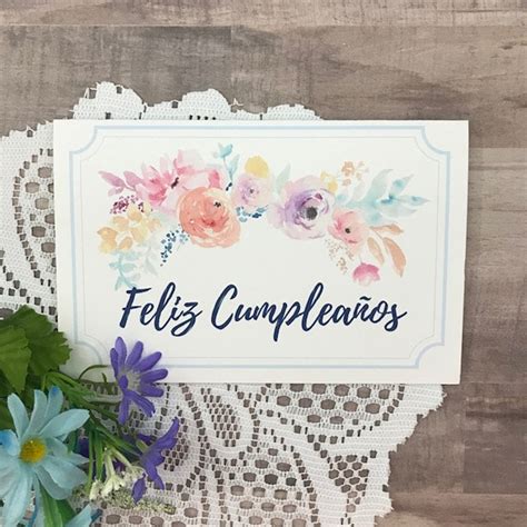 Feliz Cumpleanos Card Tarjeta Cumpleanos Printable Birthday Card In Spanish Etsy