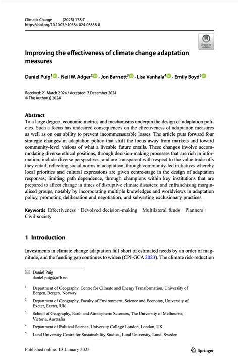 Climate Adaptation Monitoring Evaluation And Efficacy Testing