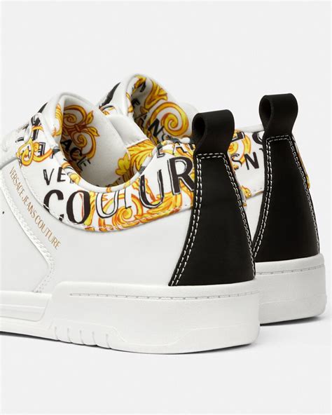 Logo Couture Brooklyn Sneakers White Print Versace Au