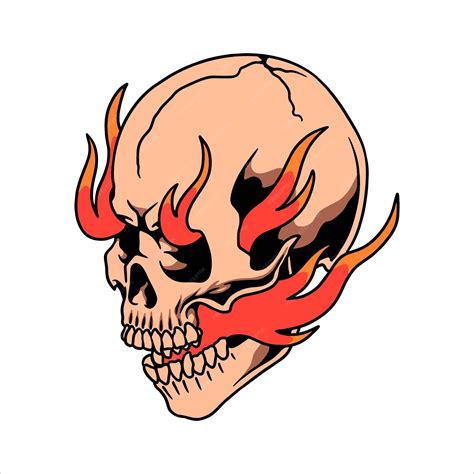 Premium Vector Burning Skull Tattoo Vector Design