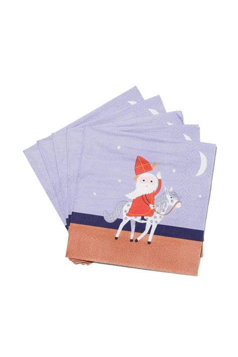 Papieren Servetten 33x33 Sint 20 Stuks Hema
