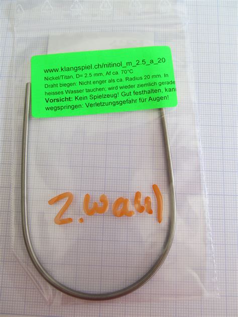 Nitinol Einzelstücke