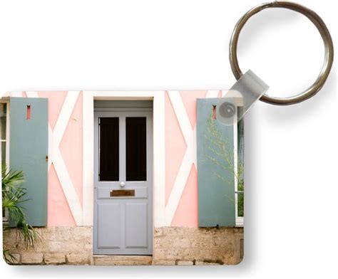 Sleutelhanger Roze Deur Architectuur Huis Uitdeelcadeautjes