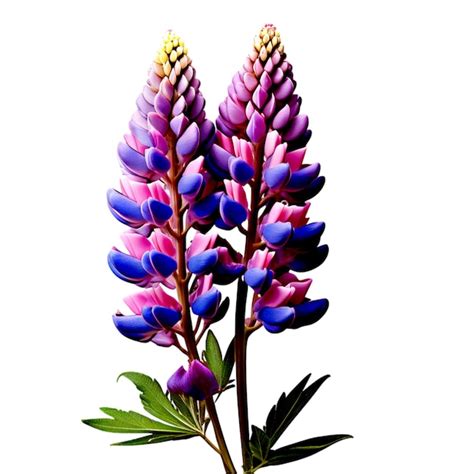 Premium Psd Real Beautiful Lupinus Flower On White Background