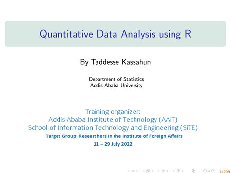 Quantitative Data Analysis Using R Pdf