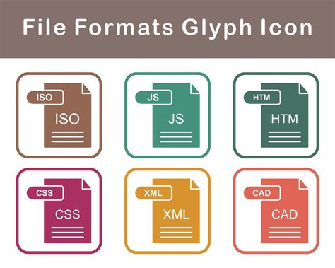 File Formats Vector Icon Set 21454618 Vector Art At Vecteezy