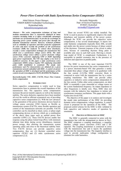 pdf power flow control with static synchronous series flow
