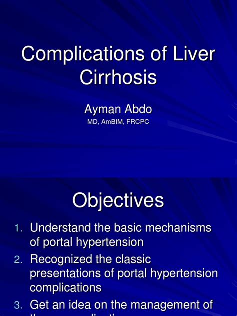 Complications Of Liver Cirrhosis Basicppt Cirrhosis Digestive Diseases