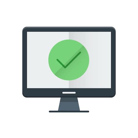 Ein Computerbildschirm Mit Einem Grünen Häkchen Darauf Premium Vektor