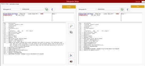 bibliographic merge screen desktop aurora information technology