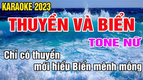 Thuyền Và Biển Karaoke Tone Nữ Nhạc Sống Gia Huy Beat Youtube
