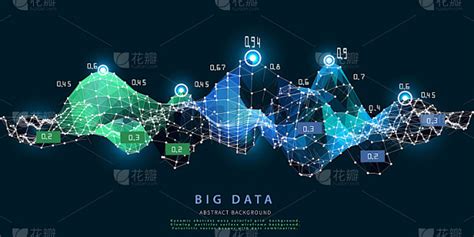 摘要分析背景与线框算法分析数据网格。数据分析算法。商业，科技的旗帜。大数据。量子密码学的概念。