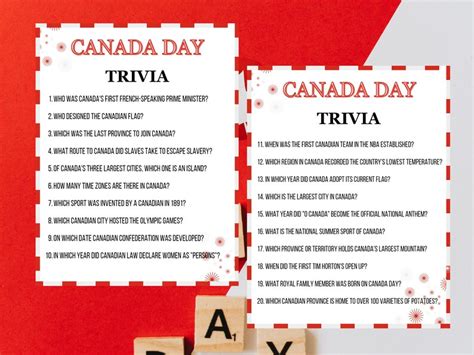Canada Day Trivia Quiz Game Printable Instant Download Etsy