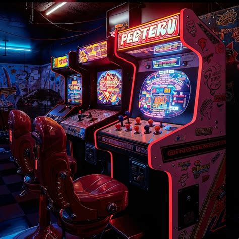 Premium Photo Classic Arcade Game Machine With Its Crt Screen And