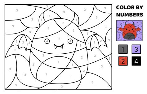 숫자 Squishmallow 색칠 페이지 아이들을 위한 게임 Kawaii 만화 벡터로 악마 색상 프리미엄 벡터