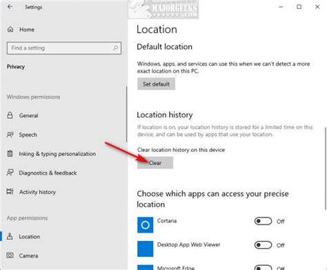 How To Clear Your Location History In Windows 10 And 11 Majorgeeks