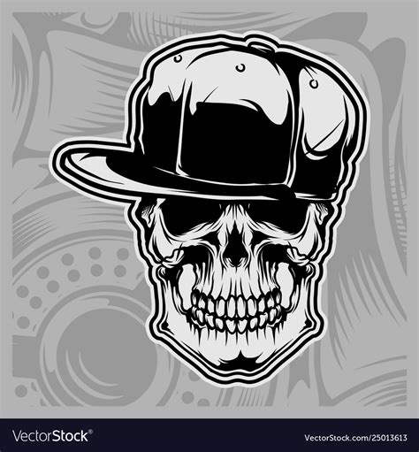 Skull Wearing Cap Royalty Free Vector Image Vectorstock