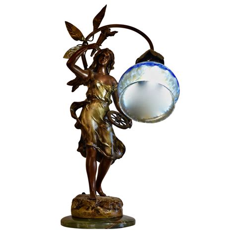 French Art Nouveau Figural Table Lamp Renaissance Antiques