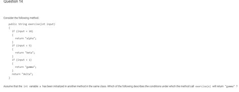 Solved Consider The Following Method Assume That The Int Chegg