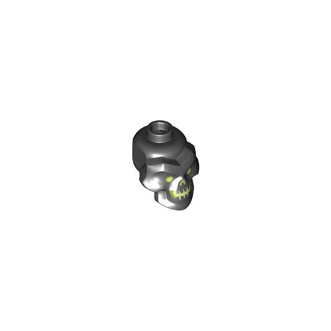 Lego Skull Head With Yellowish Green Eyes Nose And Mouth 43693