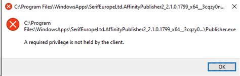 Getting A Required Privilege Is Not Held By The Client Message On