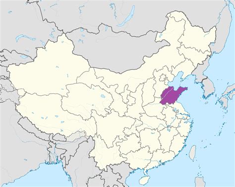 Carte De La Province Du Shandong Chine