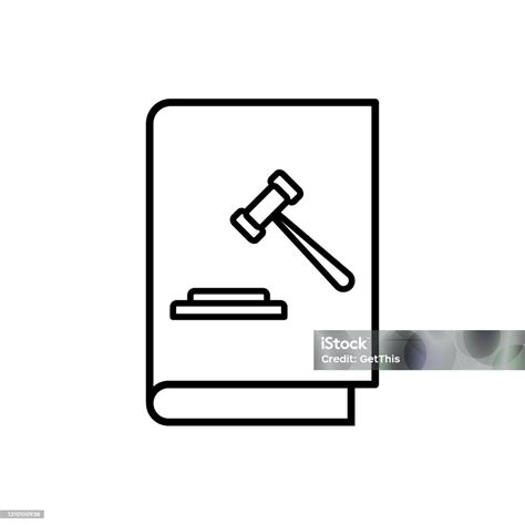 헌법 책 또는 검은 색의 법 얇은 라인 아이콘 일러스트레이션 미니멀리즘 로고 모바일 앱 엠블럼 디자인 웹 사이트 Ui Ux 트렌디 한 플랫 스타일의 고립 된 기호 사용할 수