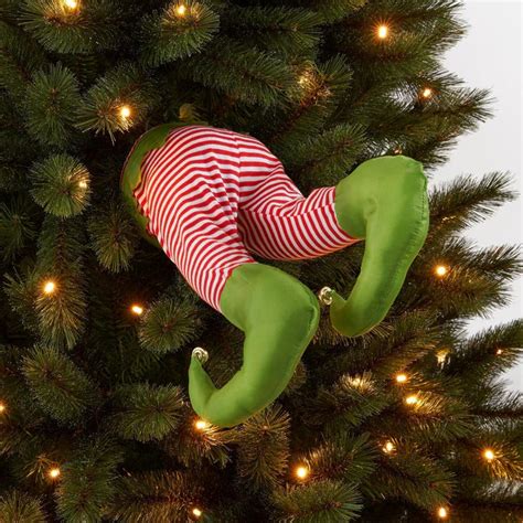 Animated Kicking Legs Elf Tree Decoration Mains Operated — Newlands Animated Kicking Legs Elf Tree Decoration Mains Operated — Newlands