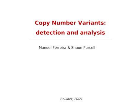 ppt copy number variants detection and analysis dokumen tips