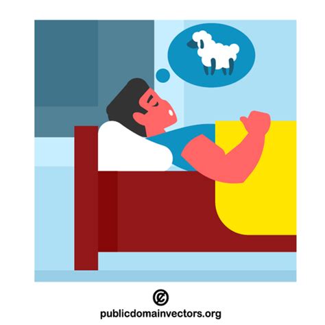 Man Counting Sheep Public Domain Vectors