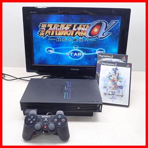 【傷や汚れあり】動作品 Ps2 プレステ2 本体 Scph 50000 ミッドナイト・ブラック 第3次スーパーロボット大戦α 等 ソフト2