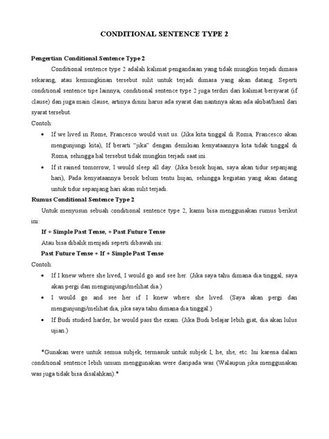 Conditional Sentence Type 2 Pdf Conditional Sentence Type 2 Pdf