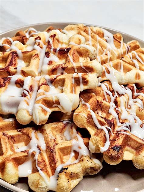 Cinnamon Roll Waffles Recipe Krystels Cooking