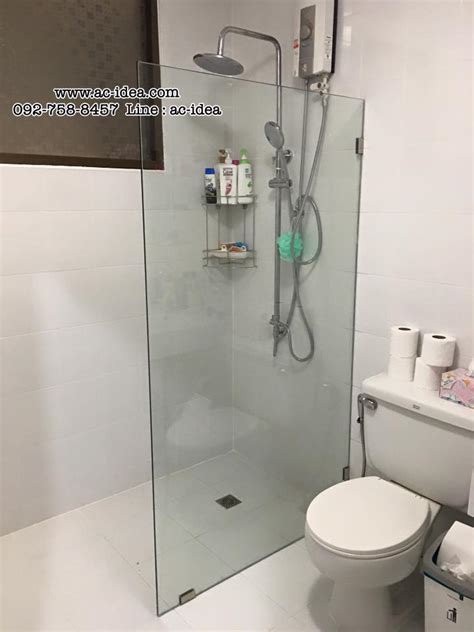 🗣 งานกระจกกั้นห้องน้ำบานติดตาย บาน Fix 📍 บ้านคุณไผ่ โชคชัย4 ซอย 70 🚿