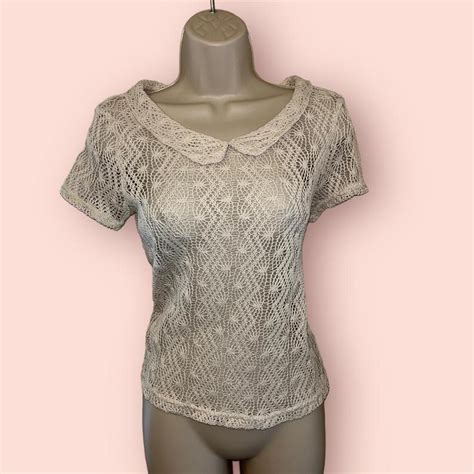 Knit Top🤎 The Cutest See Through Knit Top Size Small Depop
