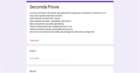 seconda prova