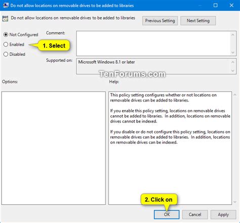Disable Adding Removable Drives To Index And Libraries In Windows 10